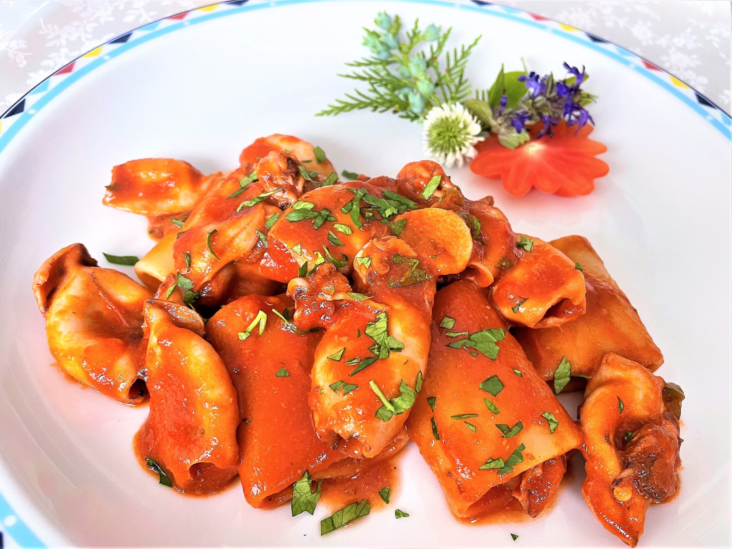 Ricetta di Paccheri con calamari - alberto-arienti.com